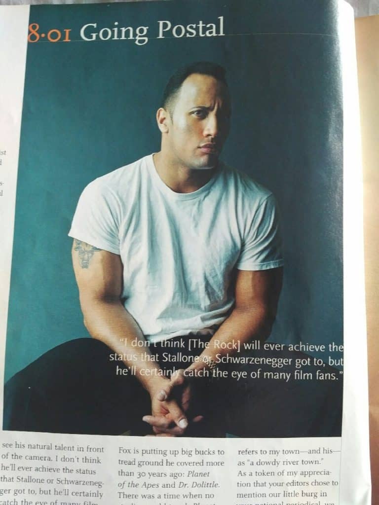 The 2001 letter to a movie magazine that, er, predicted Dwayne Johnson ...